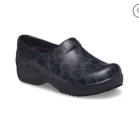 CROCS | Shoes | Crocs Black Leopard Print Neria Pro Ii Slip Resistant ...